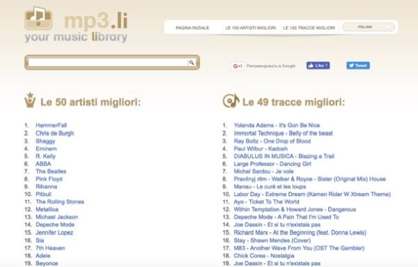 Motori di ricerca MP3