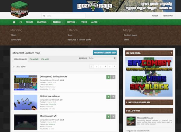 Scaricare mappe Minecraft da altri siti