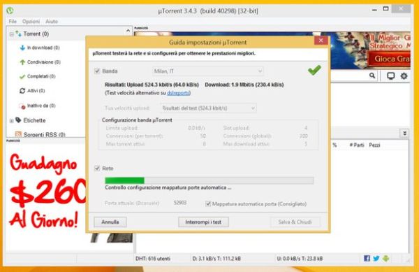 Se utilizzi un Mac, mi spiace ma uTorrent non include la funzione di ottimizzazione automatica ...