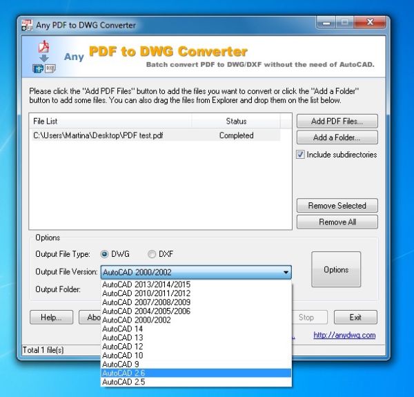 Any PDF to DWG Converter
