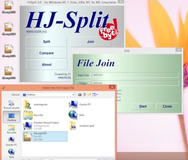 Come unire i file HJSplit su Windows