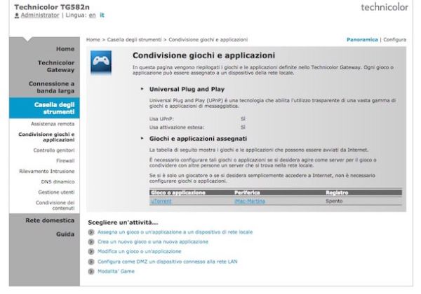 Ad esempio, se possiedi il router Technicolor TG582n fornito ...