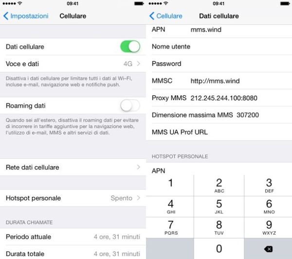 Configurare MMS Wind su iPhone