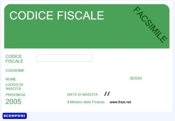Come decifrare codice fiscale