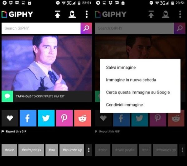 Condividere GIF da altre applicazioni Condividere GIF da altre applicazioni